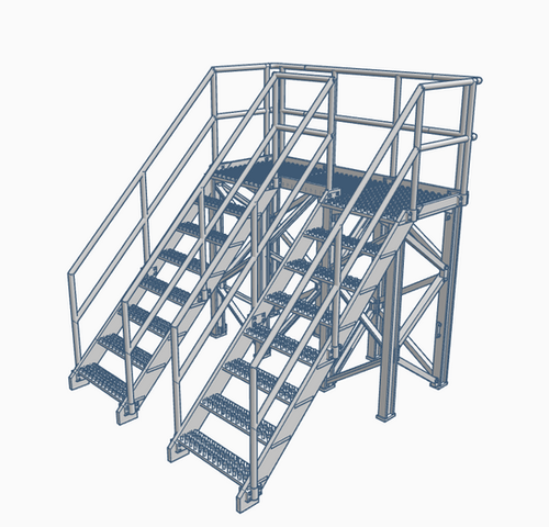 20mm Bund Stairs Up & Over - WHITE | goodwoodscenics