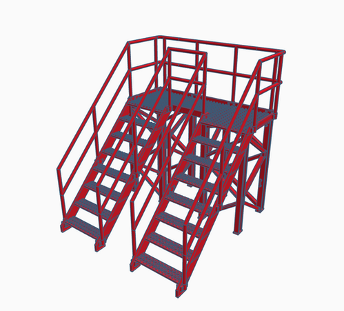 20mm Bund Stairs Up & Over - RED | goodwoodscenics