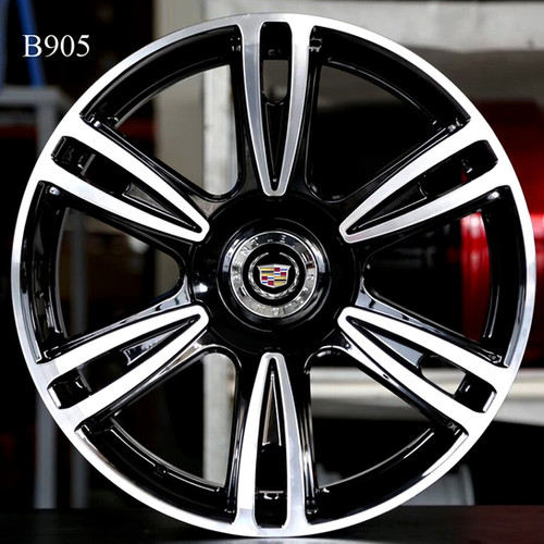 22" 24" Cadillac Forged Monoblock Black Machined B905 | CA Custom Wheels