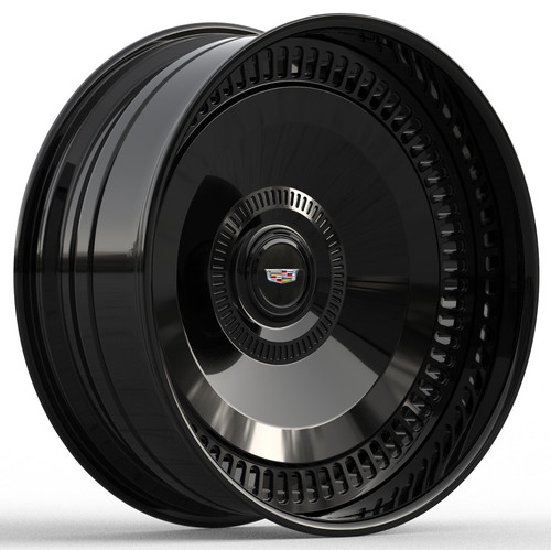 22" thru 28" Forged 3pc - Built to Cadillac Any Model - AD380 All Black ...