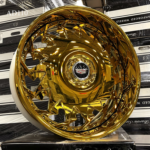 22" 24" 26" Forged 3pc Made to Order -AD110 all gold | CA Custom Wheels