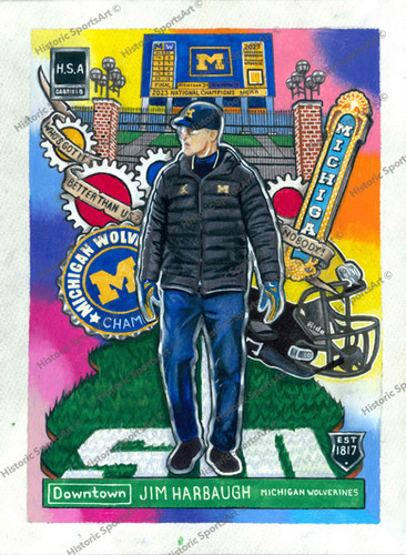 Jim Harbaugh - Michigan Wolverines | Historic Sports Art
