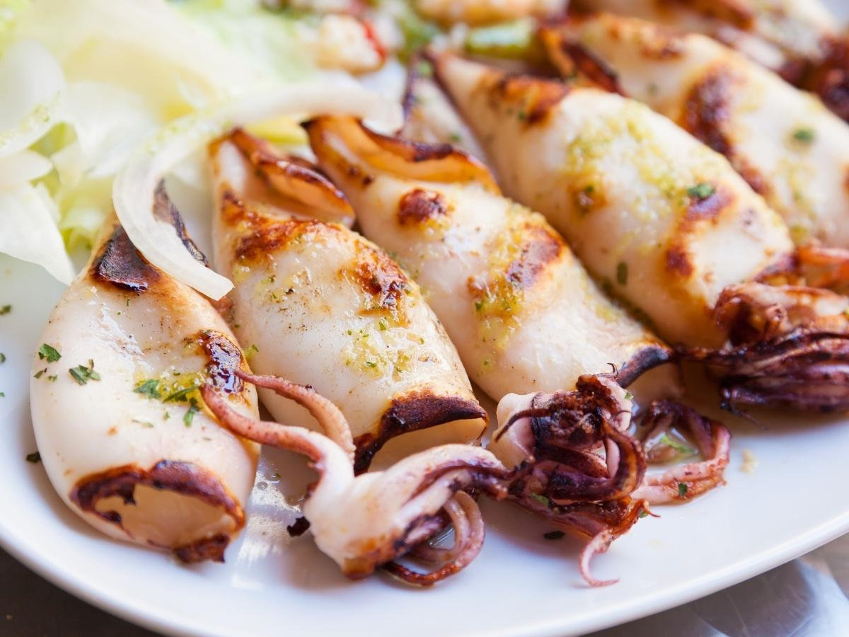 Cast Iron Skillet Grilled Tiny Squids | MadforMed