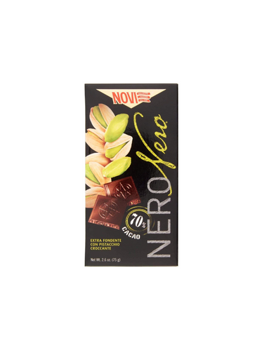 Novi Nero Nero 70% Cacao Dark Chocolate Bar with Pistachios 75g (2.64oz ...