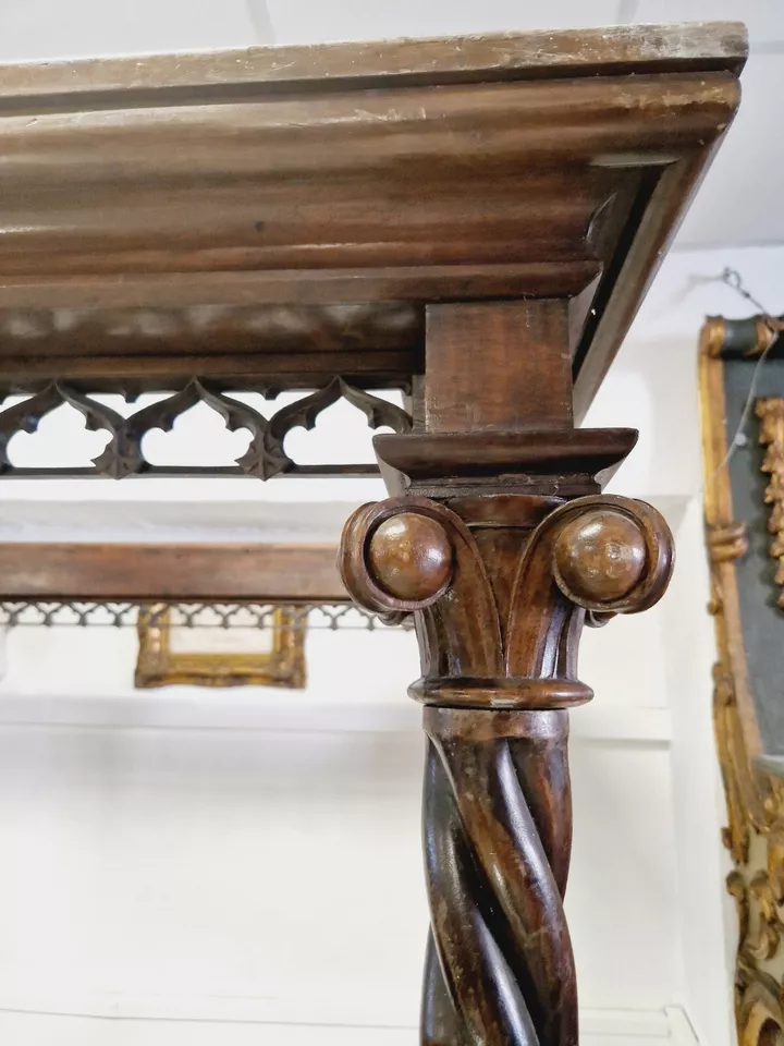 Antique Italian Four Poster Canopy Bed Sicilian Wood | Rocaille