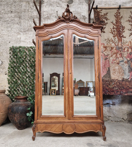 French Rococo Wardrobe Louis XV Style Double Door Armoire | Rocaille
