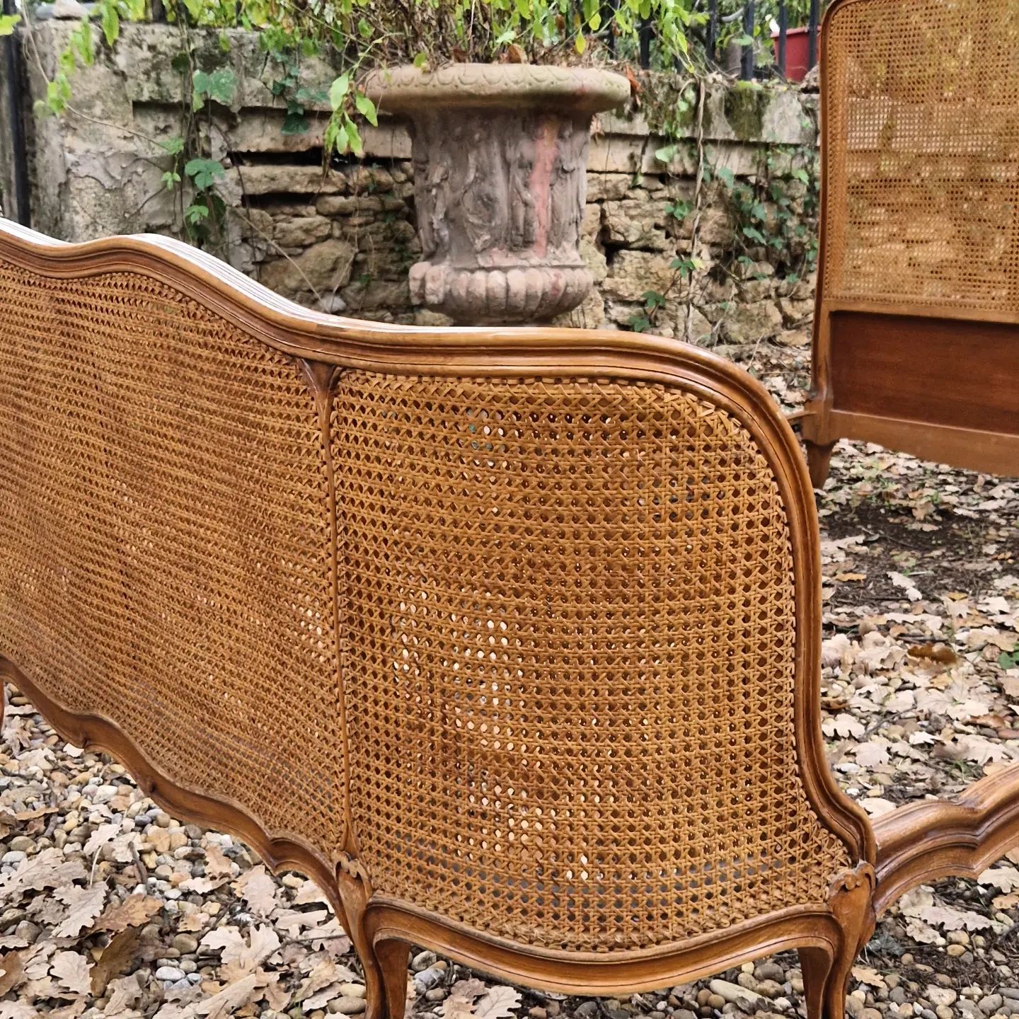 Absolutely Beautiful French Cane Bed | Rocaille