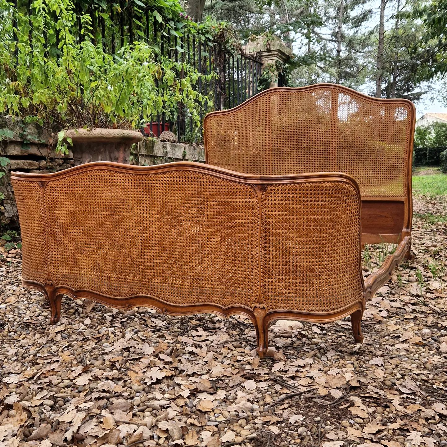 Absolutely Beautiful French Cane Bed | Rocaille