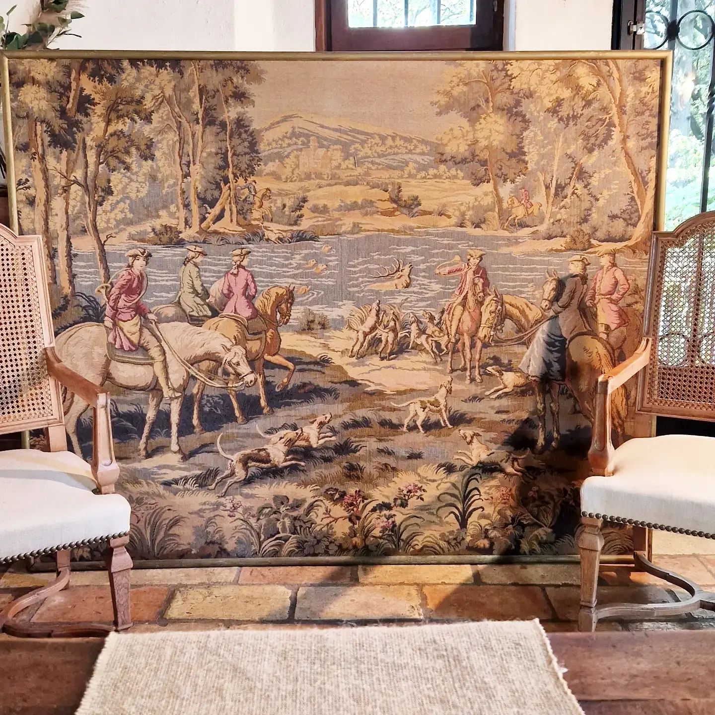 Antique Tapestry Antique Art Authentic Needlepoint Chateau Hunting ...