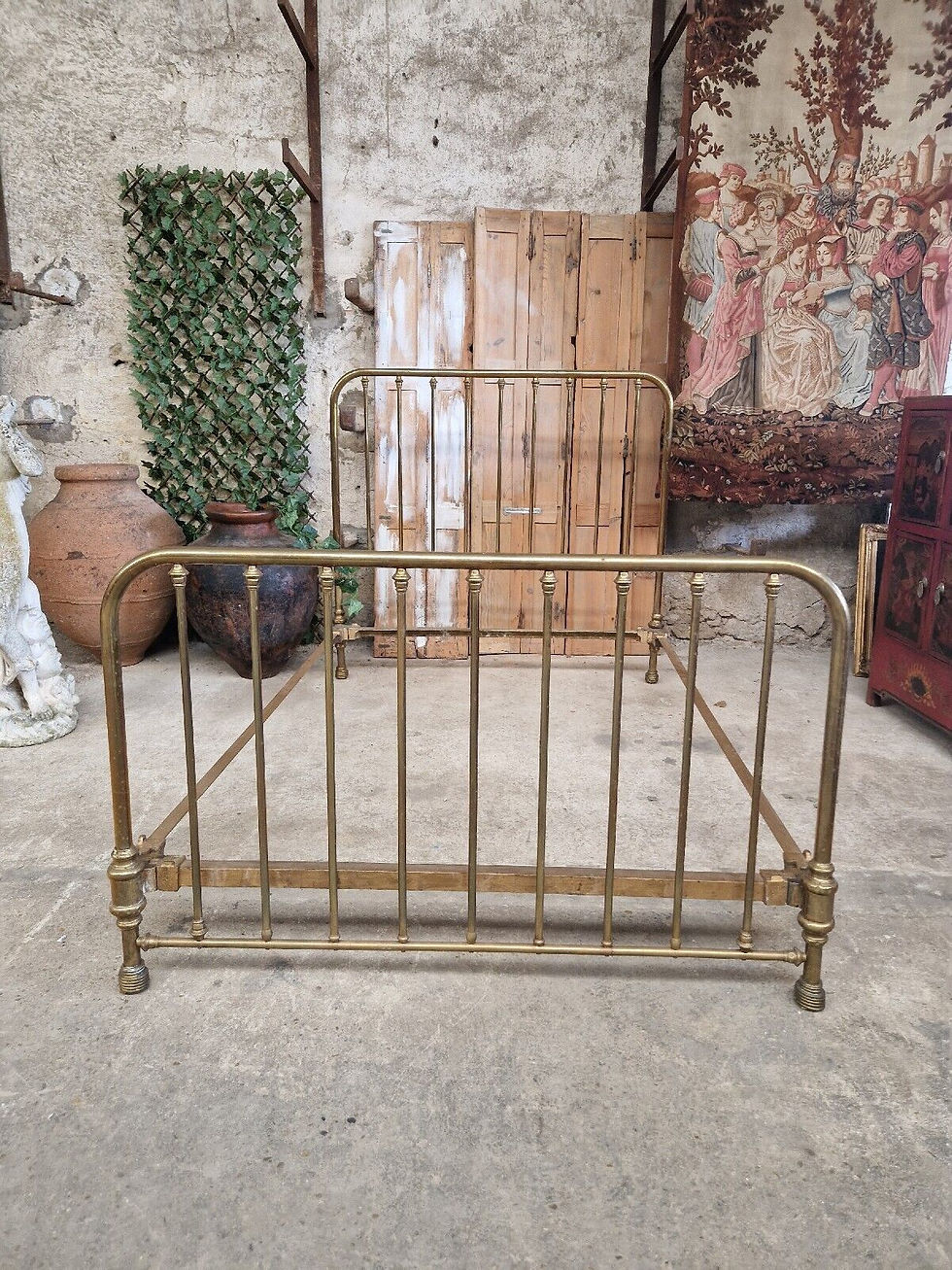 Antique Brass Bed Frame French Art Deco Period Gold | Rocaille