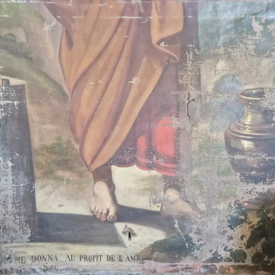 Huge 18th Century Oil Painting Saint Matthias the Apostle | Rocaille