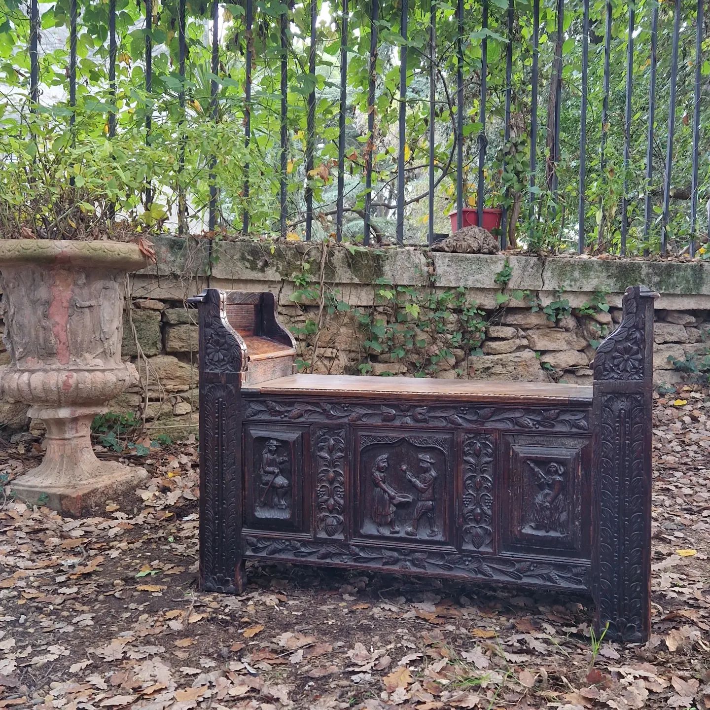 Antique Furniture Gothic Bench Chest 19th Century French Unusual ...