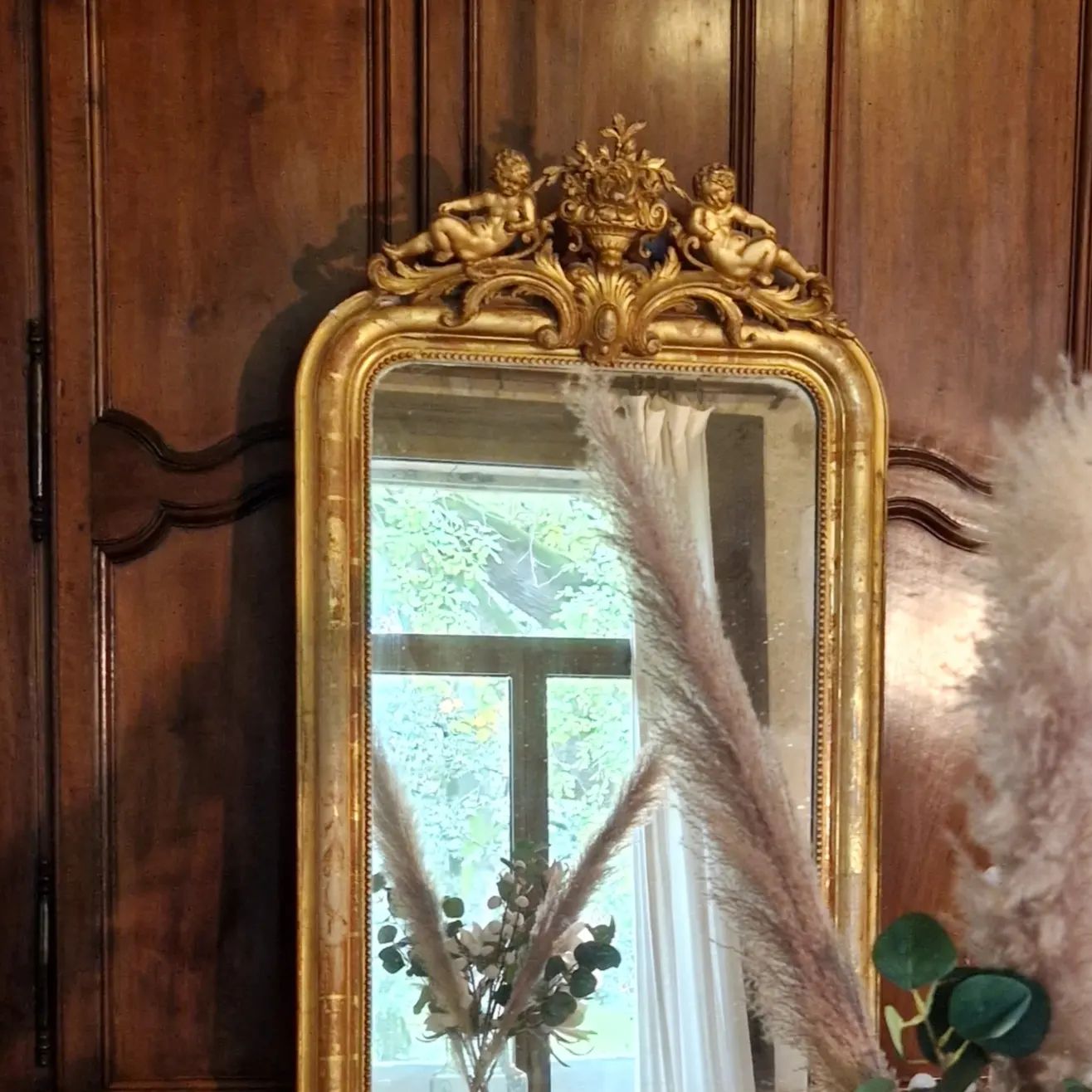 Antique Mirror French Gilt Wood Mirror Frame Cupid Vintage Style 19th ...