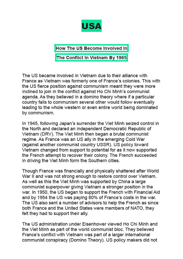 Leaving Certificate History Notes: Vietnam