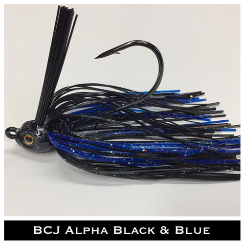 Alpha Black and Blue Swim Jig | bryants-custom-jigs
