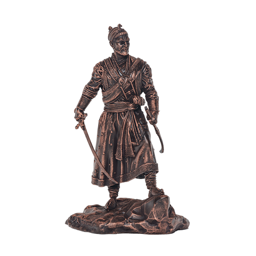 Chhatrapati Sambhaji Maharaj Sculpture - Antique Copper | MiniCreature