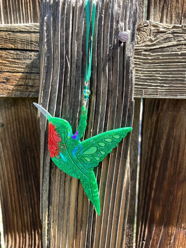 Handmade Resin Hummingbird Suncatcher | faemoonwolfdesigns