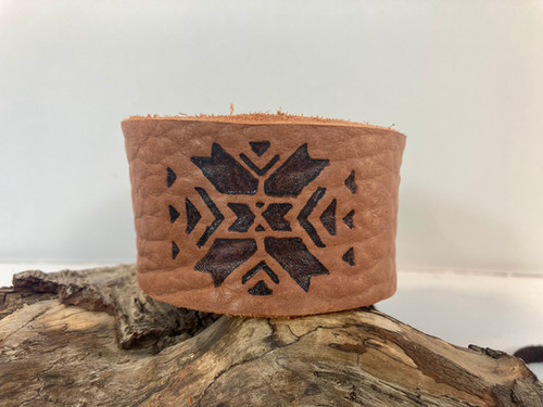 Handmade Leather Bison Hide Cuff Bracelet | faemoonwolfdesigns