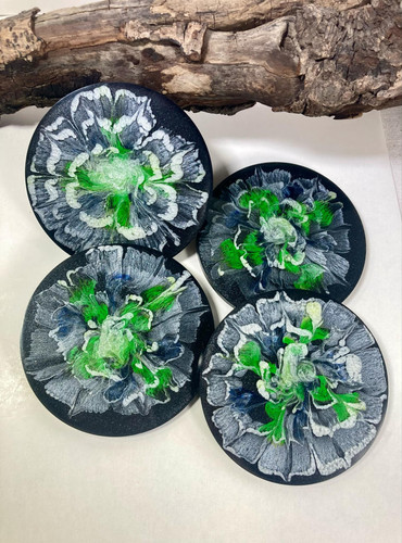 Handmade Resin Coaster Set – One of a Kind (Set of 4) | faemoonwolfdesigns