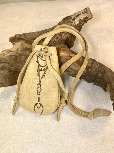 Hand Sewn Leather Neck Pouch | faemoonwolfdesigns