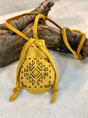 Hand Sewn Small Leather Neck Pouch | faemoonwolfdesigns