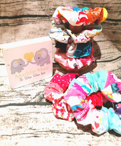 Pack of 3 scrunchies | maddie moo & woo woo too