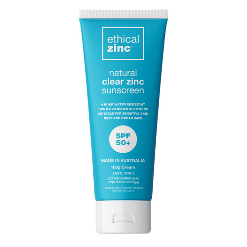 Ethical Zinc - Natural Clear Zinc 50+ 100g | Go Vita Berwick