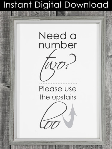 Downstairs Toilet Sign (Light) | Hanny Handmade
