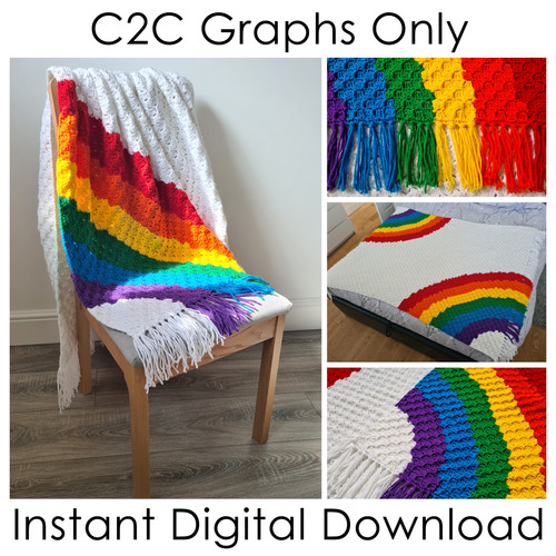C2C Graphs - Double Rainbow Blanket | Hanny Handmade