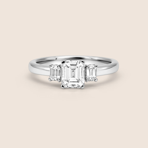 Platinum Three Stone Engagement Ring | Persona Fine Jewelry