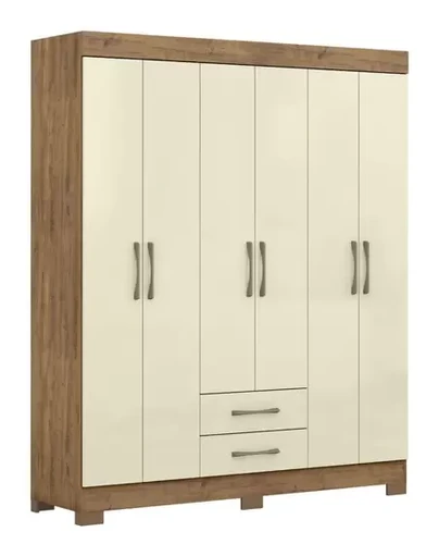GUARDA ROUPA 6 PORTAS PV 32 | Loja Tauari Móveis e