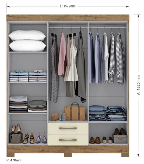 GUARDA ROUPA 6 PORTAS PV 32 | Loja Tauari Móveis e