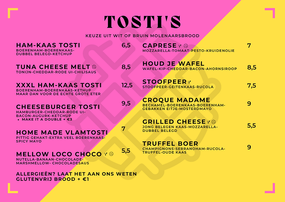 MENU | Tosti's & Toetjes