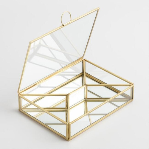 Multi-compartment Clear Glass Jewellery Display Box With Lid Bulk Pack ...