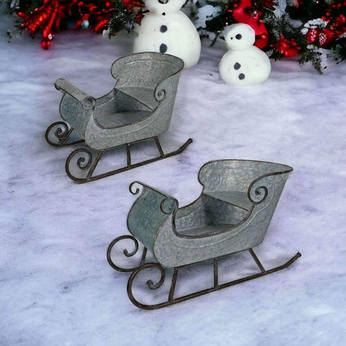 Galvanized Iron Decorative Sleigh | Farmhouse Decor | Decorrizz India
