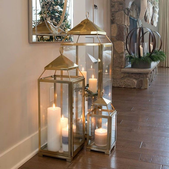 Extra Large Floor Lanterns Small Lantern Black & Gold | Taskers