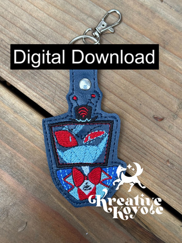 V#1 Keyfob - ITH Machine Embroidery Pattern | Kreative Koyote