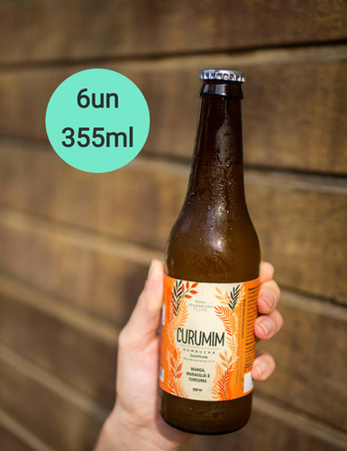 Manga com Maracujá e Cúrcuma caixa 6un de 355ml | Curumim Kombucha