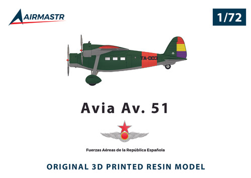 72002 Avia Av-51, 1:72 - FARE / španělská republikánská armáda | Airmastr