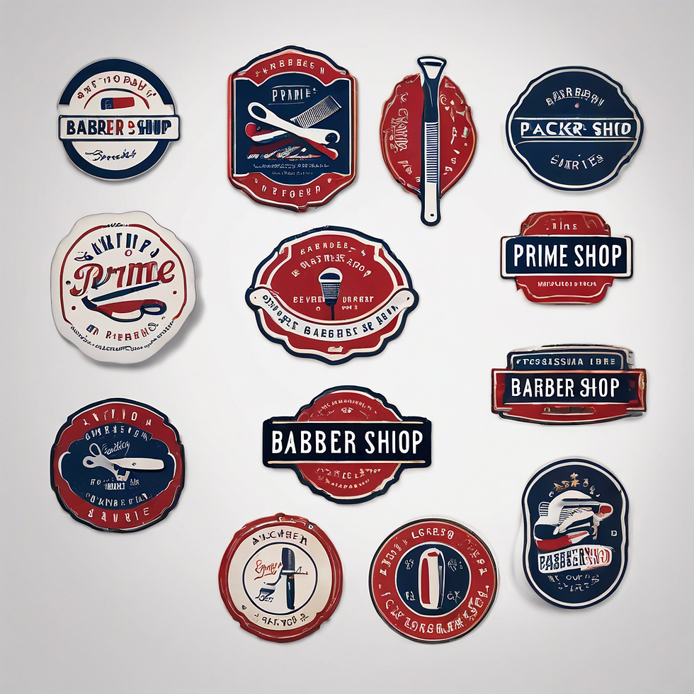 Barber Shop Logo Sticker Pack | Prime Cuts Barber Sh