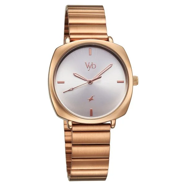astrack Vyb Minimalist Quartz Analog Silver Dial Rose Gold FV60054WM01W ...