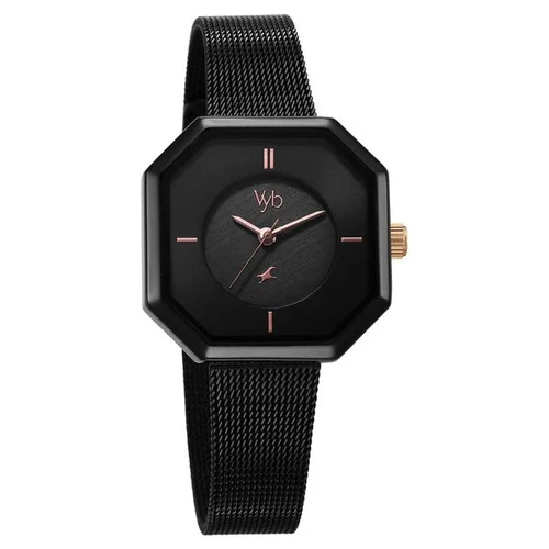 Fastrack Vyb Prodigy Quartz Analog Black Dial Stainless Steel ...