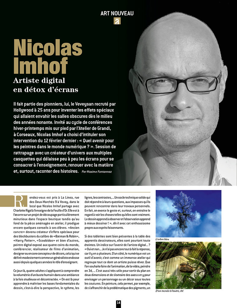 Article Accrochages N°205 - Interview de Nicolas Imhof par Maxime Fontannaz