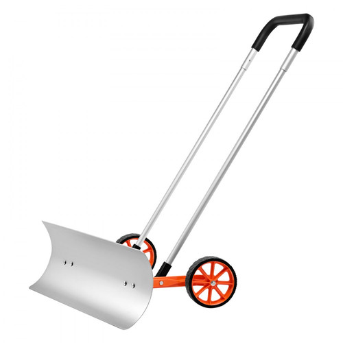 VEVOR Snow Shovel with Wheels, 30 inch Snow Shovel for Driveway, Metal ...