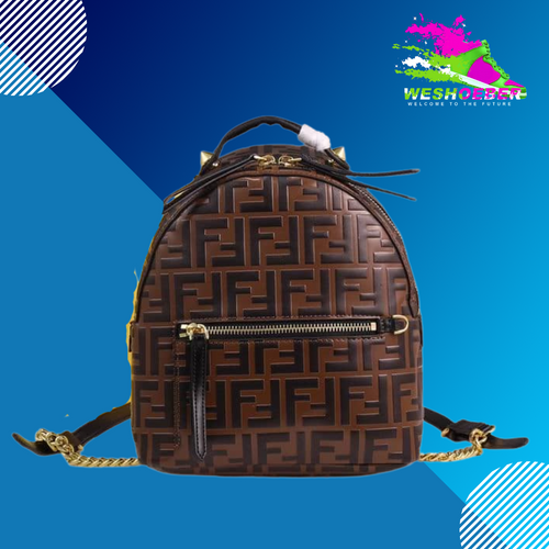 FF Logo Embossed Mini Brown | Ladies Backpack | We Shober