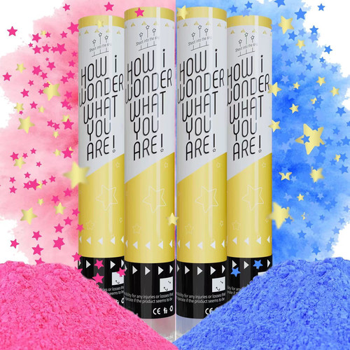 Trending Star Confetti Powder Popper Cannon for Baby Gender Reveal ...