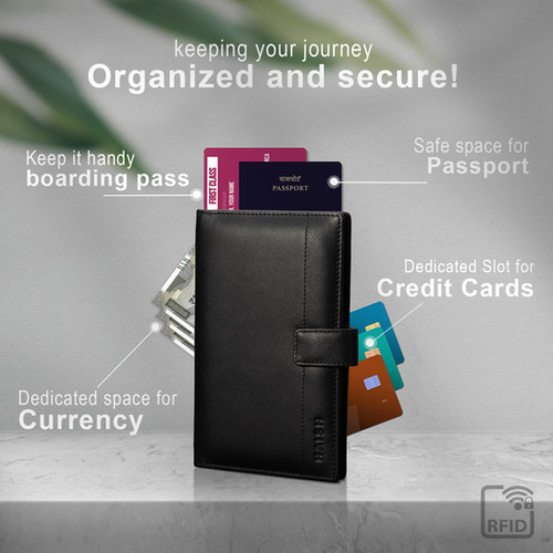 HAISH Genuine Leather Passport Holder with RFID Protection (Single ...