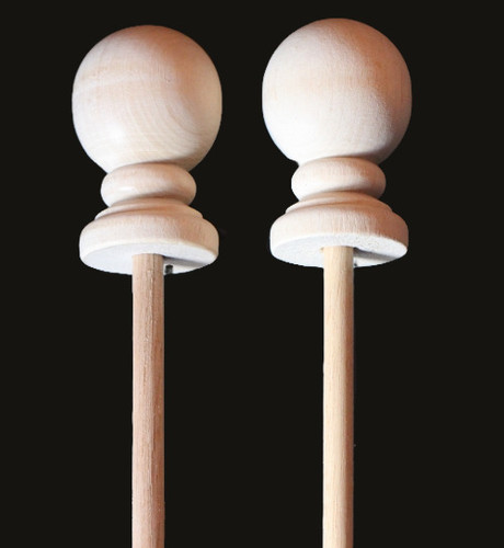 Pair Ball Top Birch Wood Finials 2 3/8 x 1 1/2. #5 | The Grand Finial