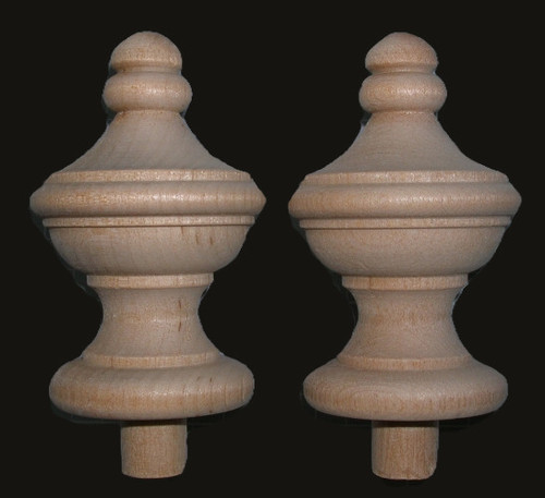 2 Wood Finials 2 7/8 x 1 3/4 Wooden Craft. #9 | the-grand