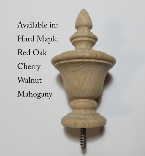 Wood Finial bed post 4-7/8H x 2-3/4W-Choice Oak Maple Cherry Mahogany ...